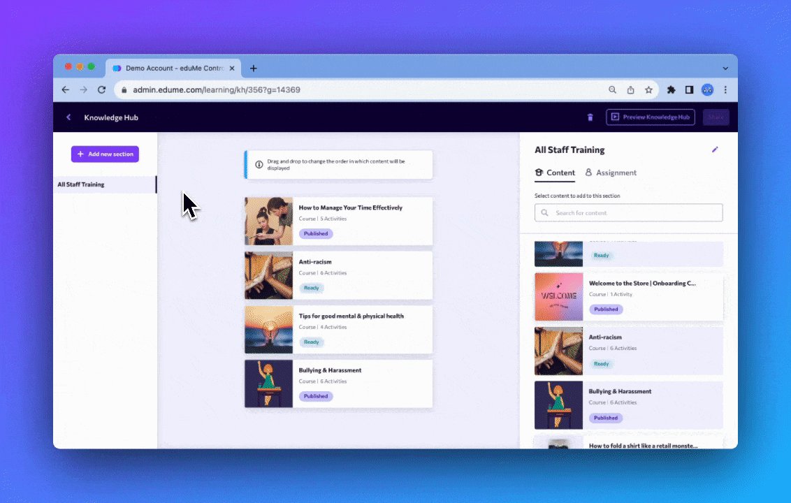 Product launches August 2023 - Knowledge Hub Sections, MAU Usage, AI Guides | eduMe